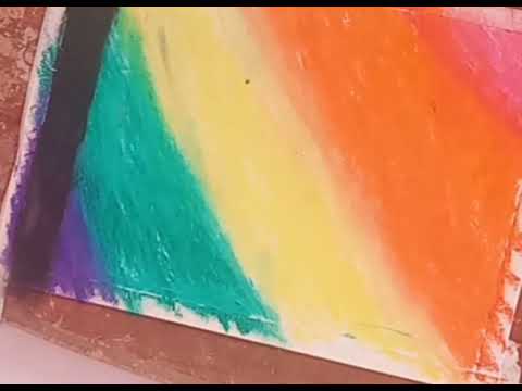 Rainbow tree oil pastel drawing - YouTube