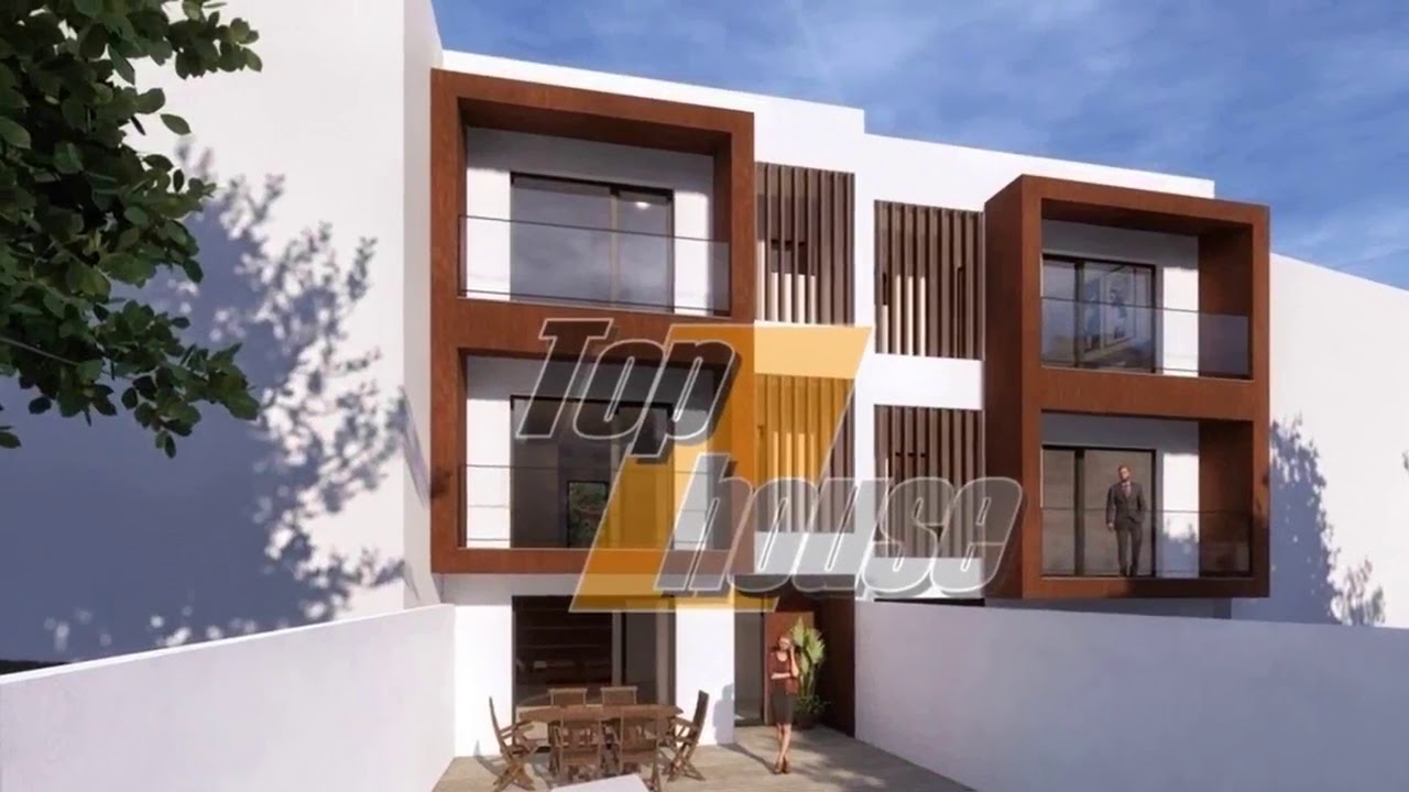 Moradia em banda V2 com piscina, arquitectura moderna - Feijó - YouTube