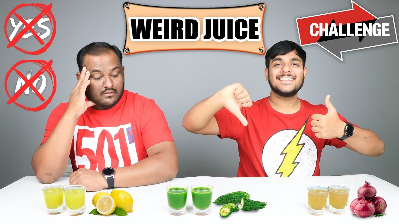 DON'T SAY YES OR NO WEIRD JUICE CHALLENGE | Juice Challenge | Eating ...