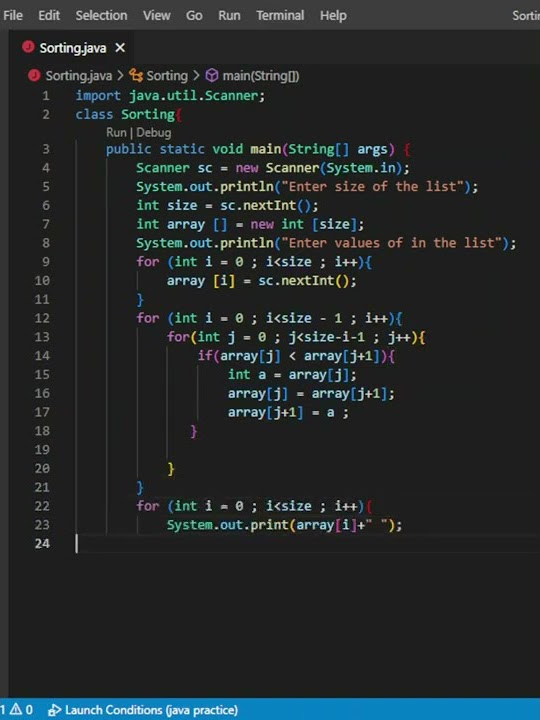 Codes To Create A Bubble Sort In An Array Descending Order Shorts Youtube 6552