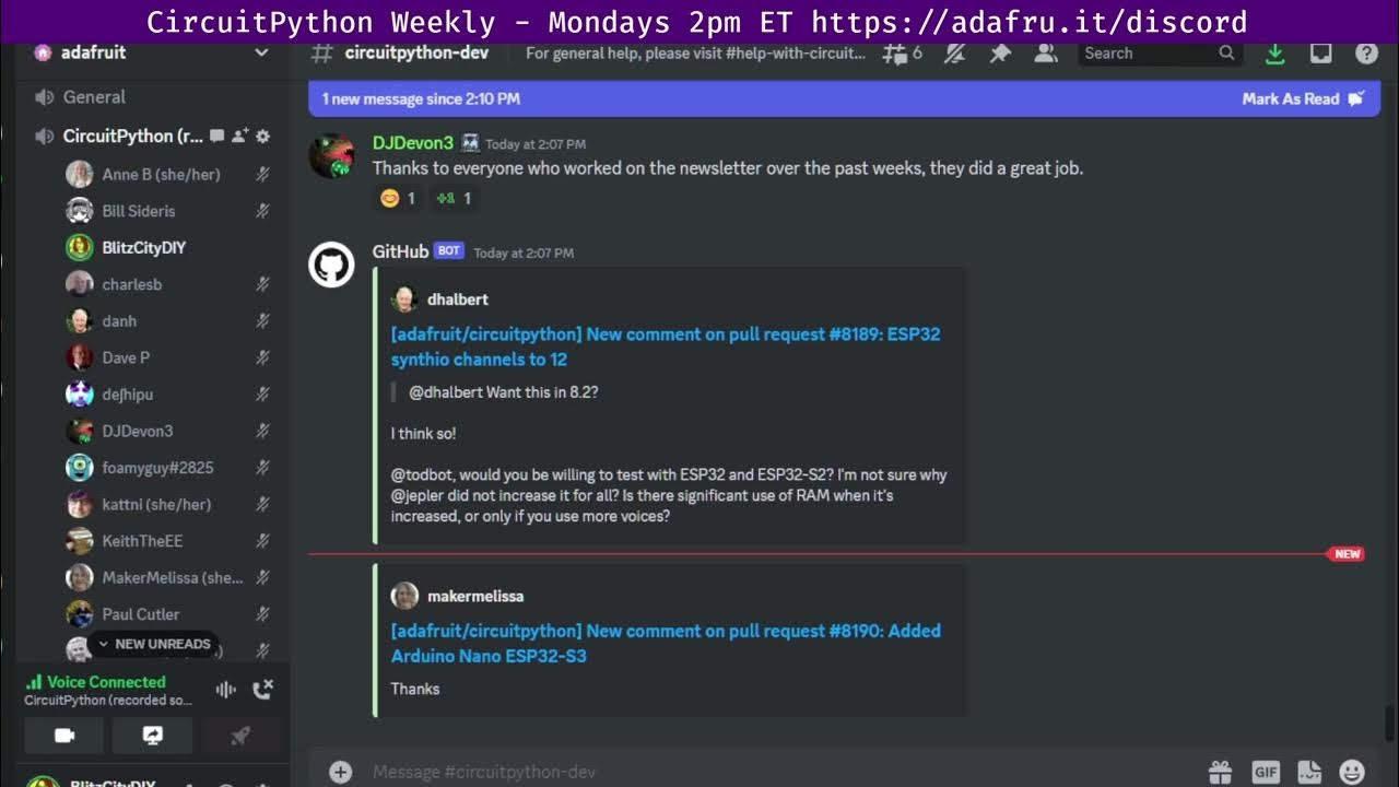 CircuitPython Weekly Meeting for July 24, 2023 @circuitpython #circuitpython #adafruit - YouTube