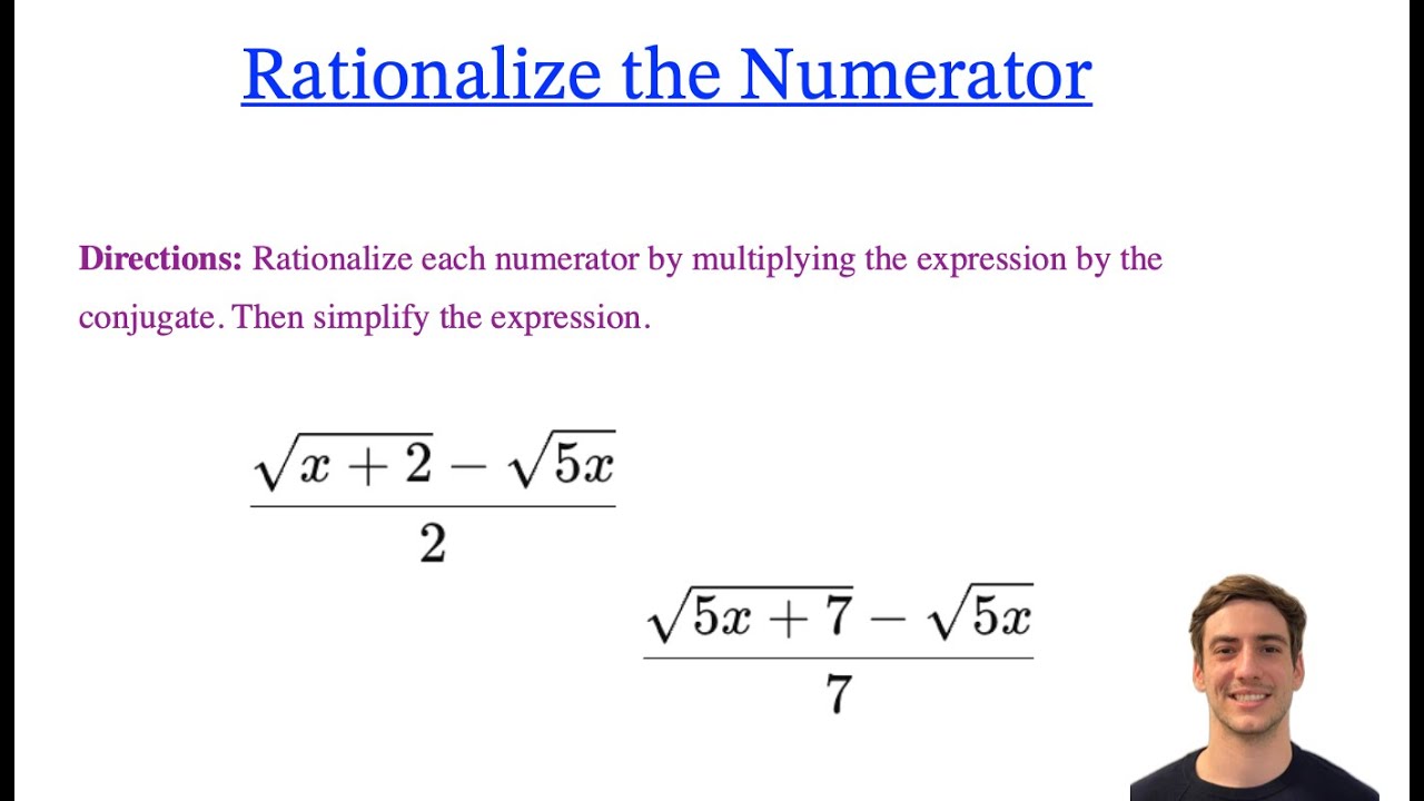 Math Algebra: Rationalize the Numerator (Math Tricks) - YouTube