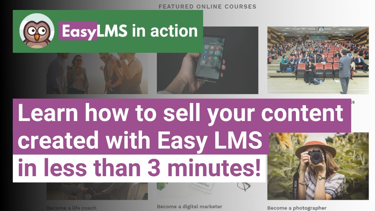 Easy LMS to sell tests and courses - YouTube