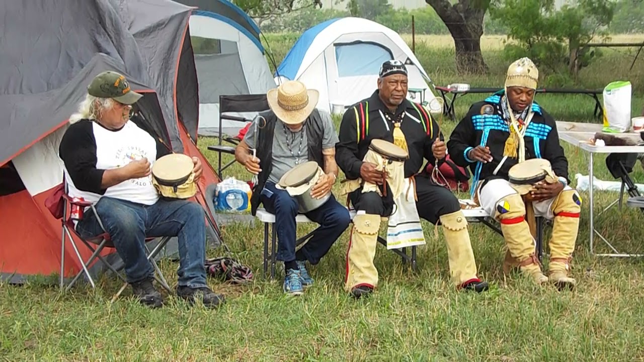 Apache Water Drum Song @ Texas Tribal Buffalo Project - YouTube