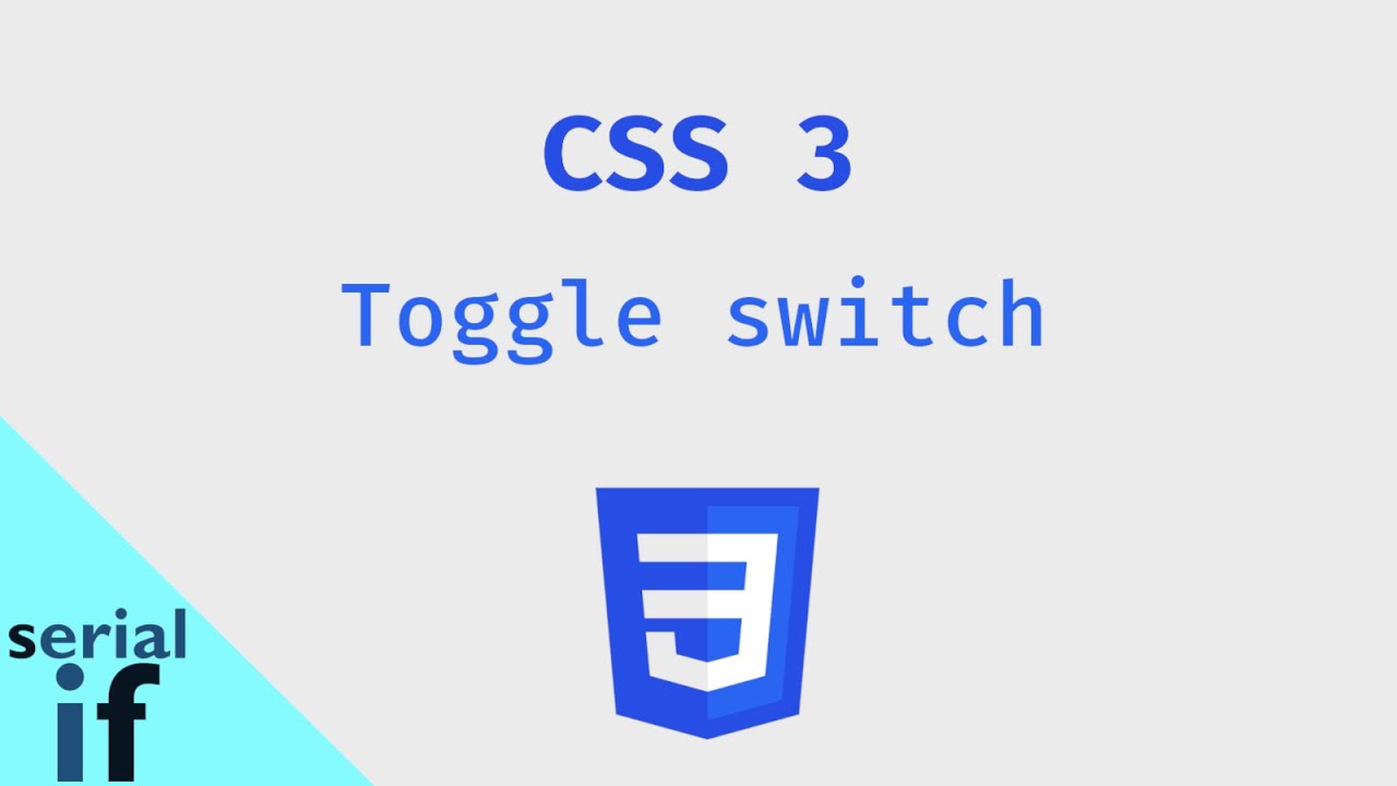 CSS - Création d'un toggle switch (bouton à bascule) - YouTube