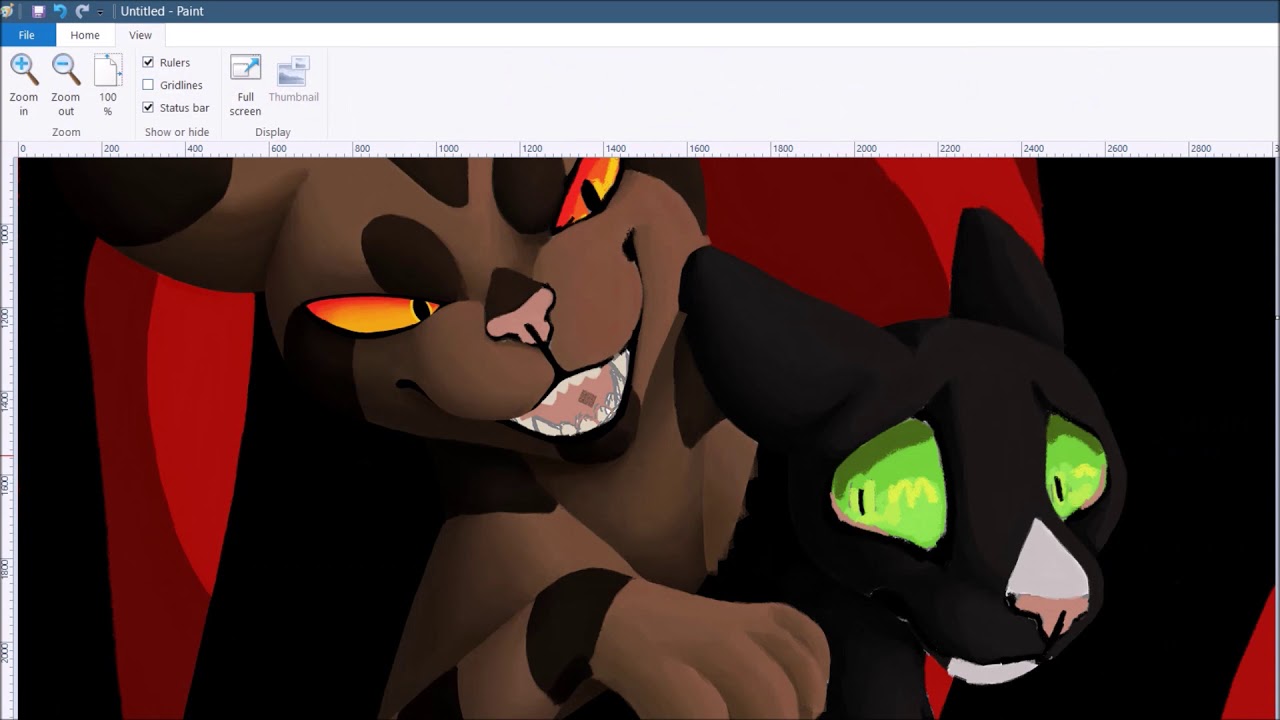 Panic room - ravenpaw speedpaint - YouTube