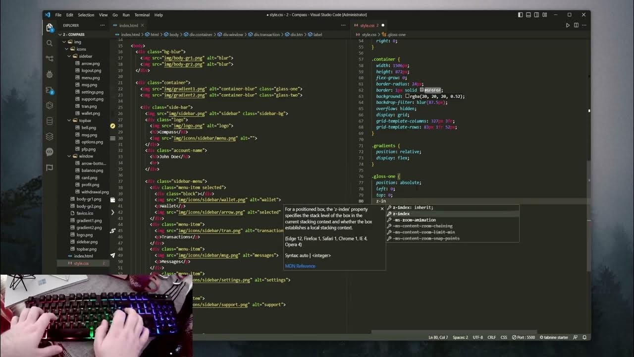 ASMR Coding - Digital Wallet App HTML/CSS - No Talking - YouTube