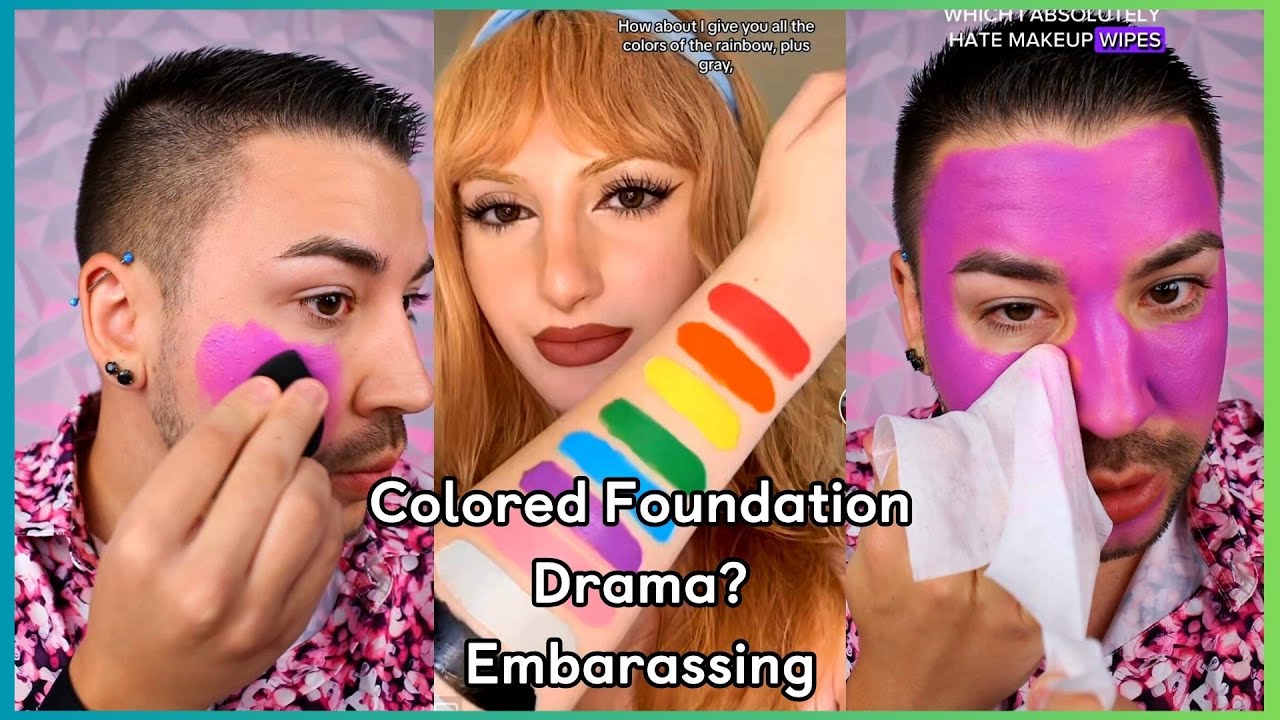 Trying The VIRAL Sunset Makeup Colored Foundations! - YouTube