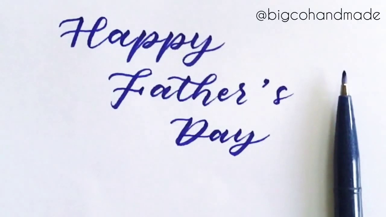 How to write Happy Father’s Day using brush pen | brush pen lettering ...
