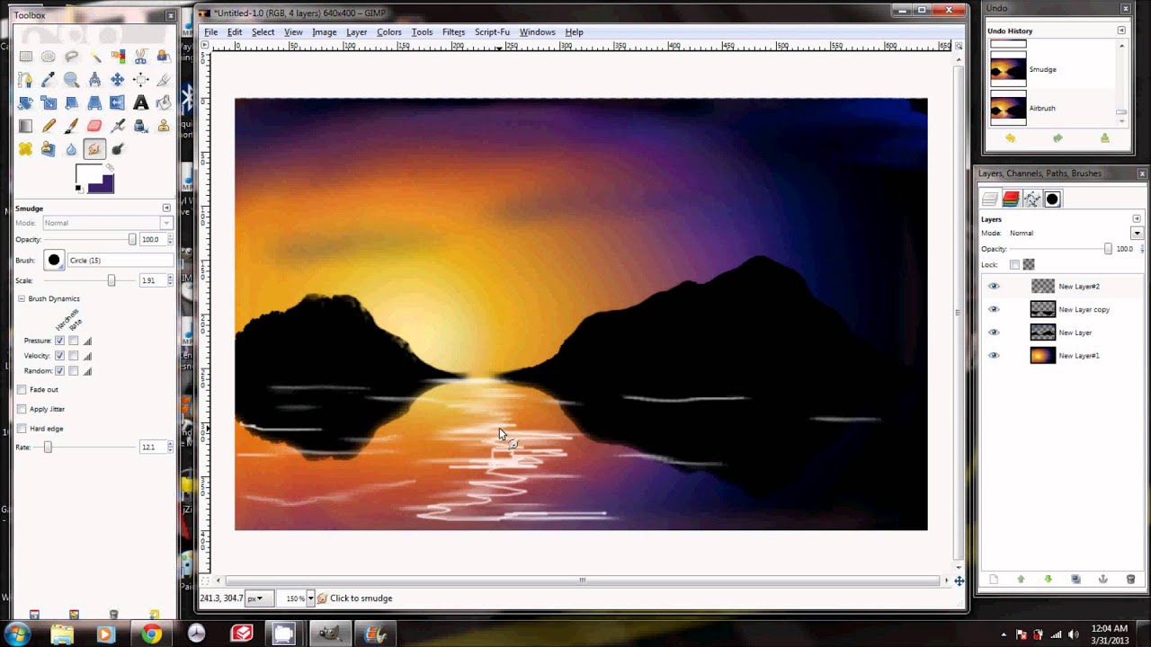 Sunset painting in gimp (part 3) - YouTube