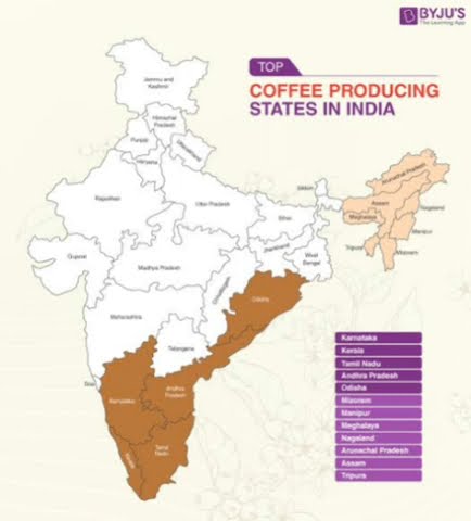 coffee producing states in India map #bpsc #gangariver #indiamap #upsc ...