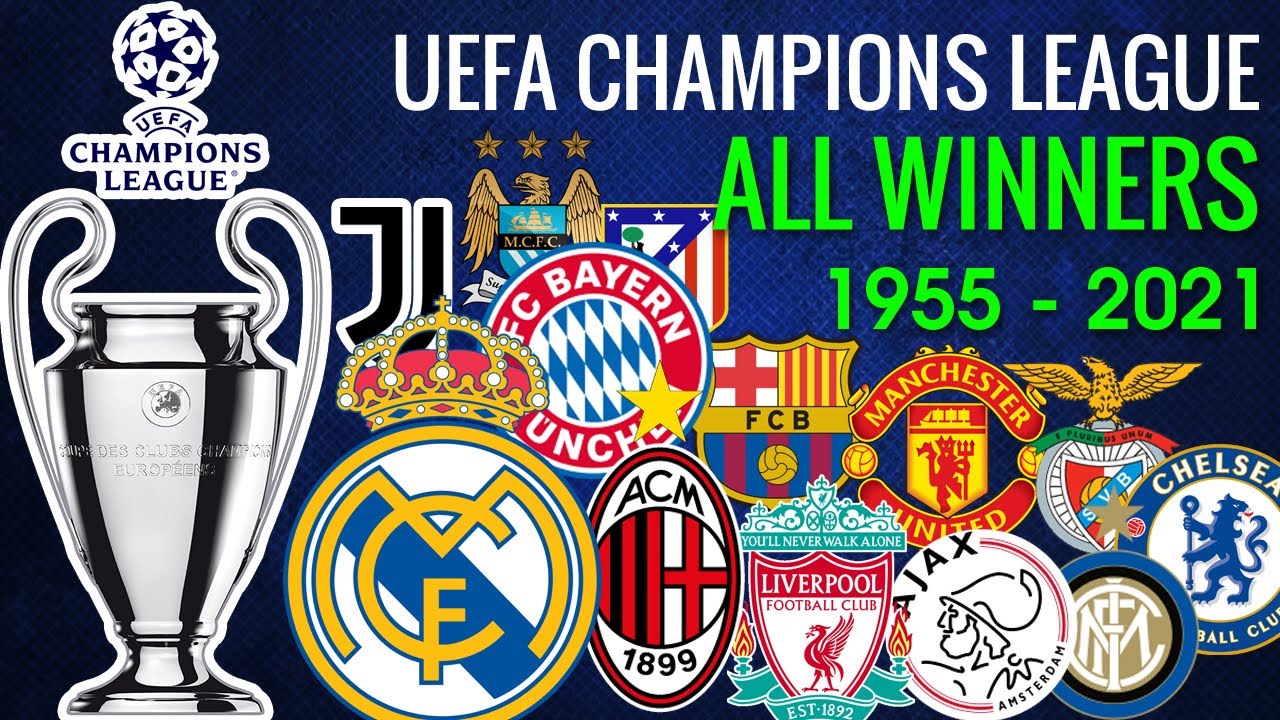 UEFA Champions League - List Winners 1955 - 2021 - YouTube