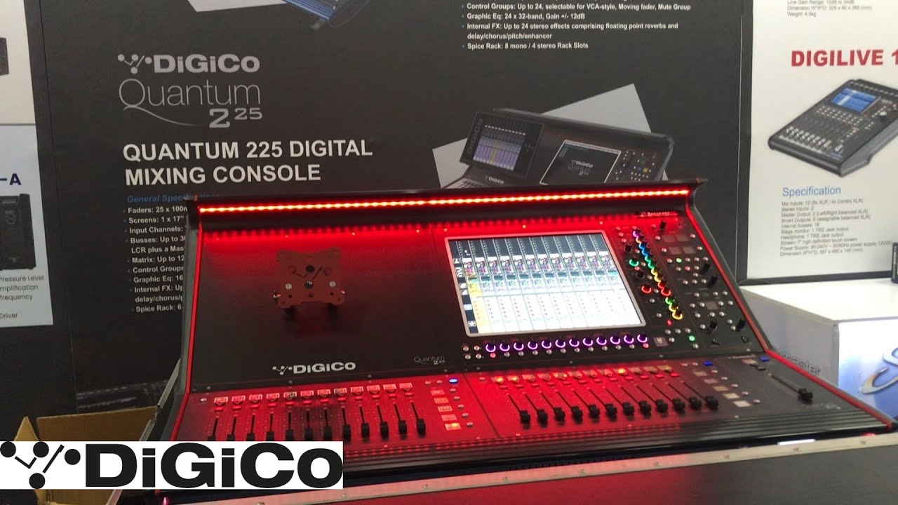 DiGiCo Quantum 225 Digital mixing console Demo at Prowave expo - YouTube
