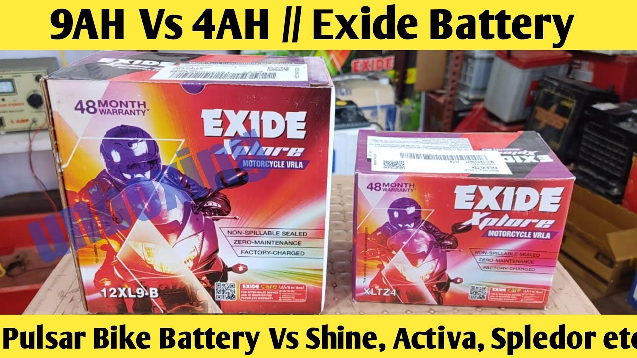 9AH VS 4AH Exide Battery // Best Battery For Shine, Activa, Splendor ...