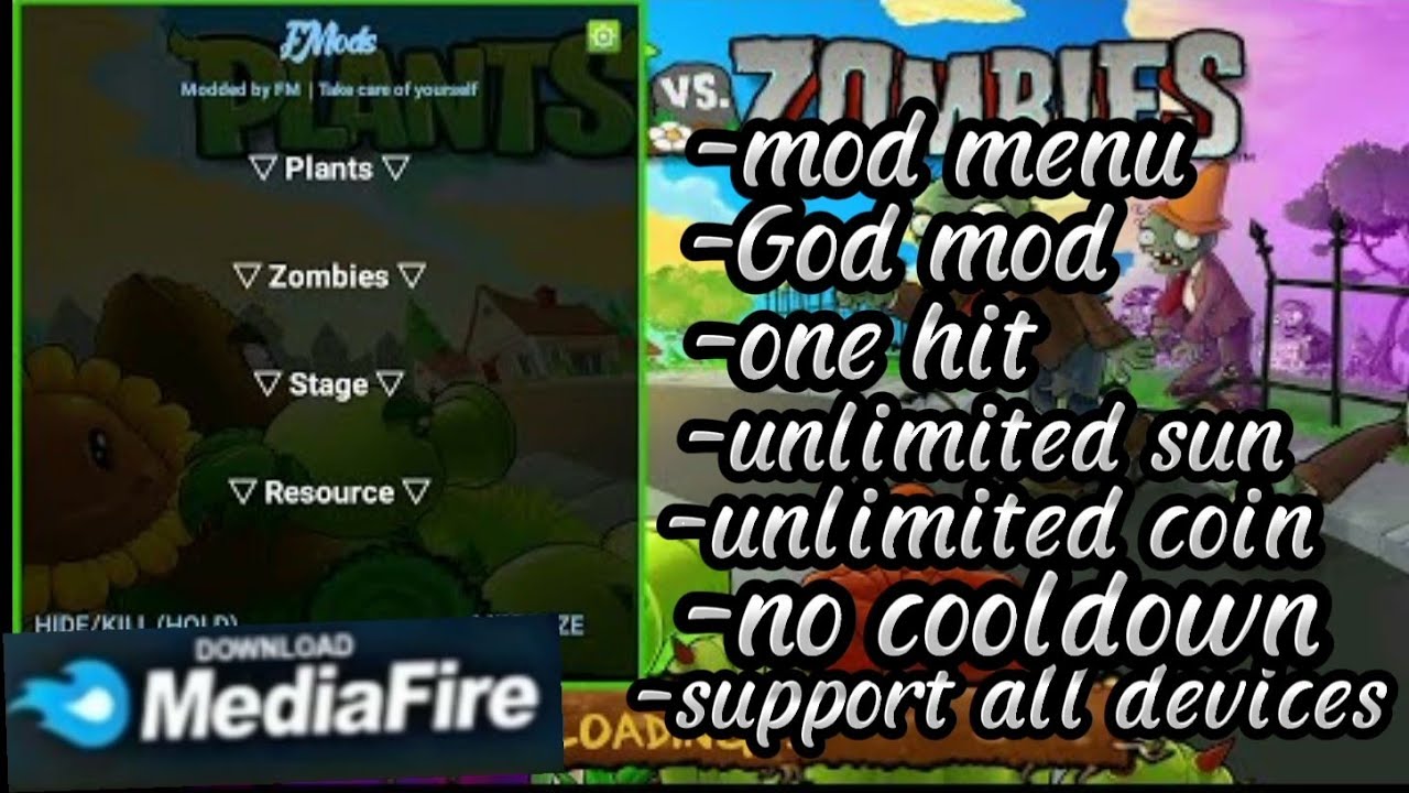 plants VS zombies Mod Menu unlimited sun & unlimited coins no cooldown ...