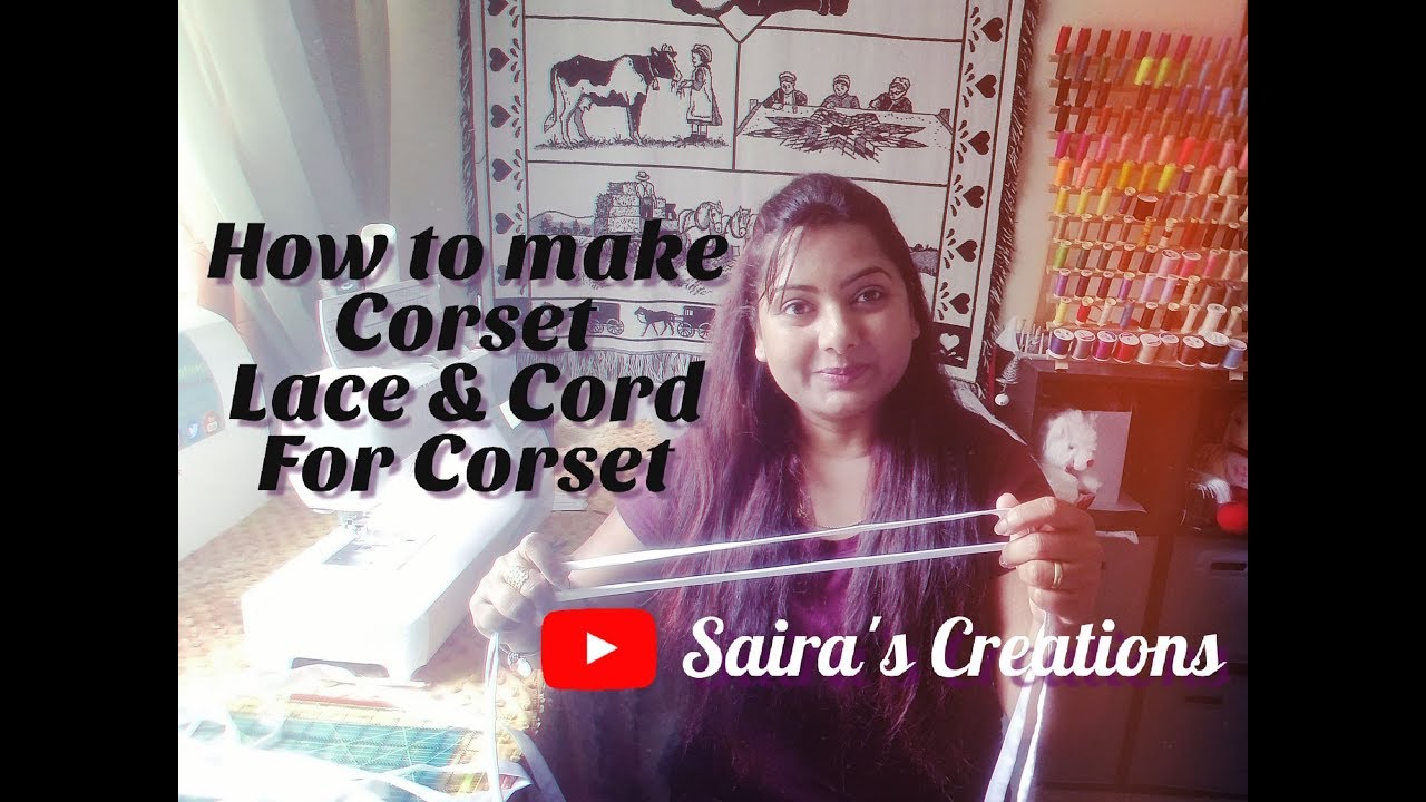 How To Sew Corset Lace & Cord For Corset Loops - YouTube