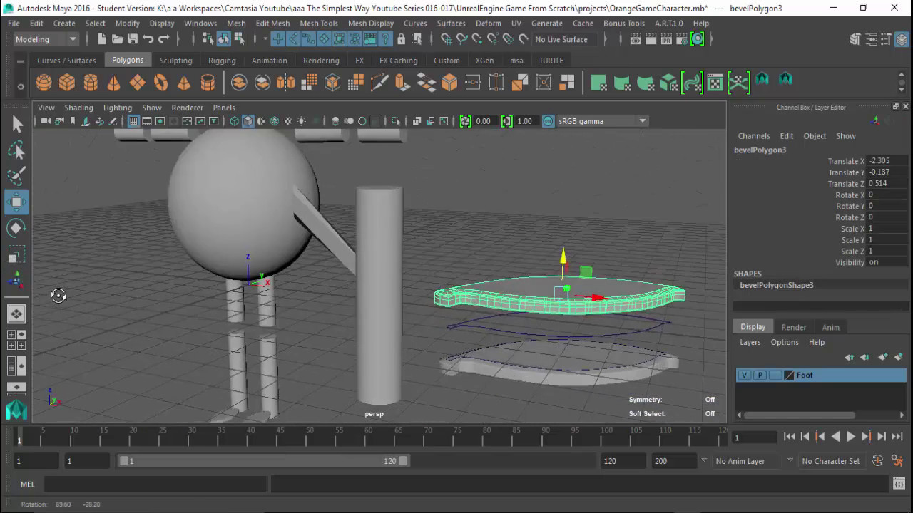 Game From Scratch 2- Modeling orange 3d character in maya - YouTube