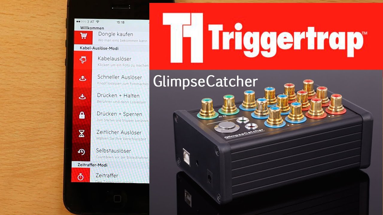 TriggerTrap mit Mobile Dongle und GlimpseCatcher die DSLR Kamera ...