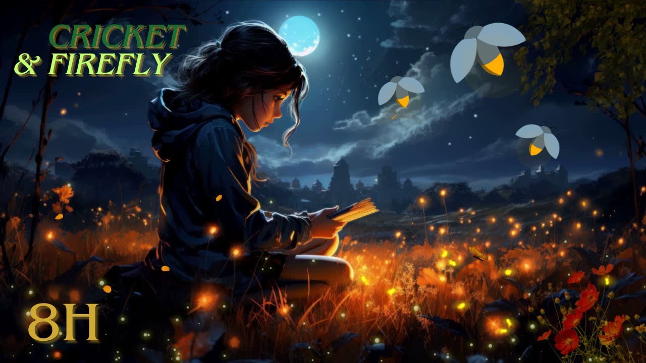 [8H] Cricket & Firefly Sound 🔊 | Summer Night | Nature Sound | Mind ...