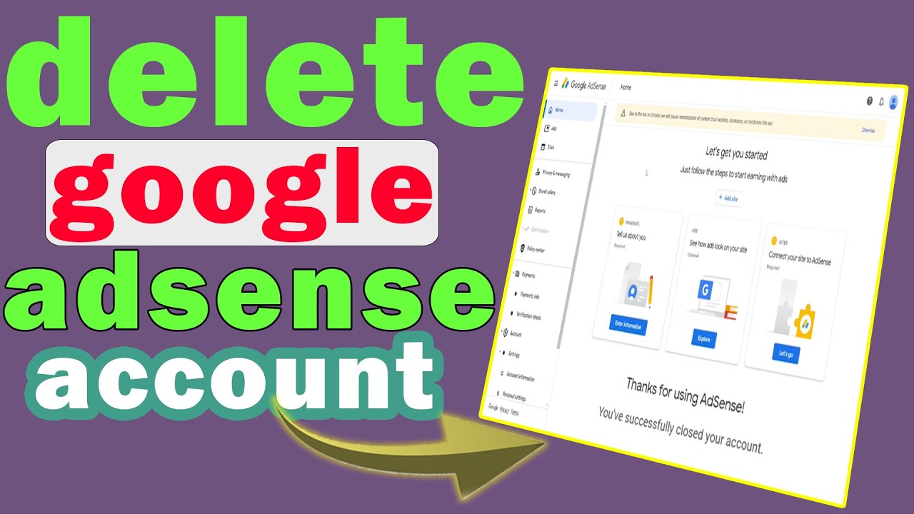 How to delete google adsense account 2024 (step by step) - YouTube