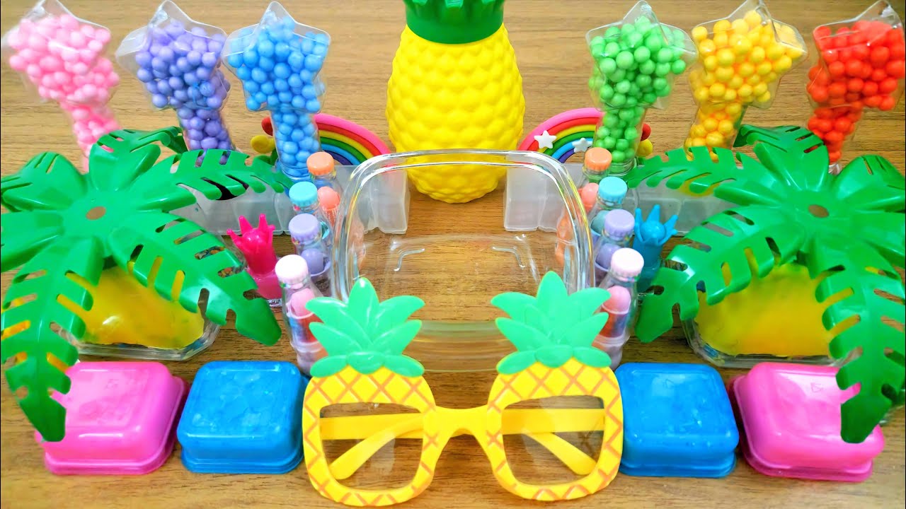 Satisfying Caribe Tropical slime ASMR 2024 - Mixing slime - YouTube
