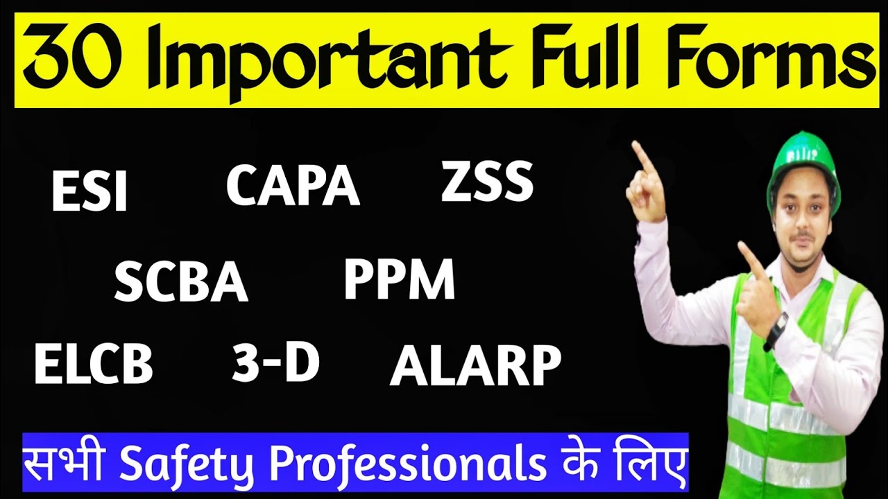 Important Full Forms in Safety Management | Full forms video #fullform ...