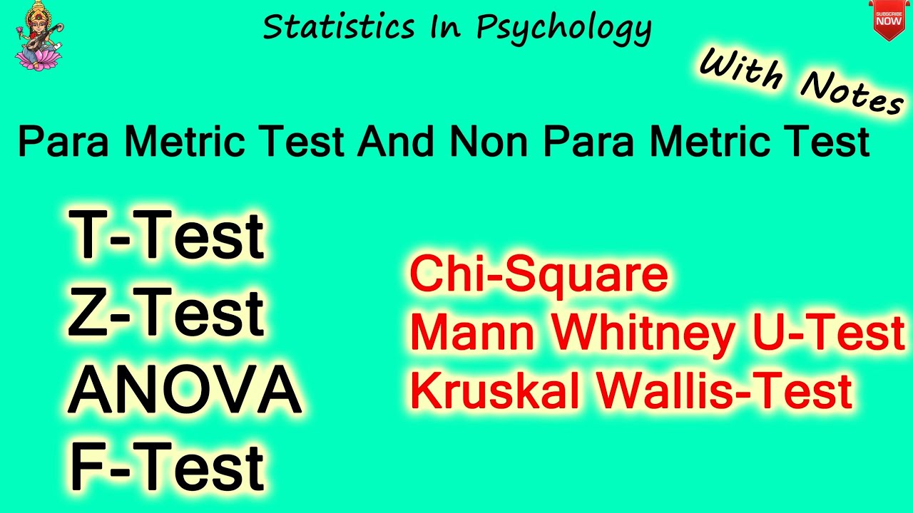Parametric and Non-Parametric Statistical Test || Chi Square U-Test ...