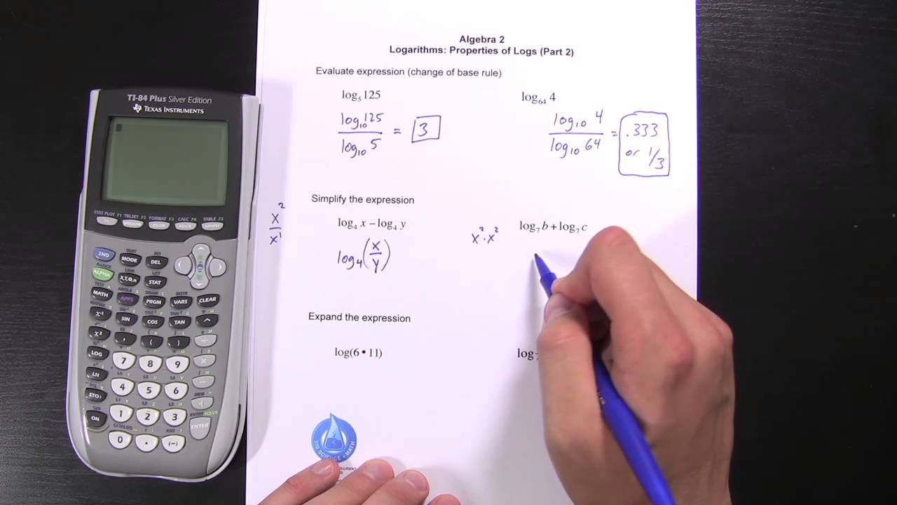 16 Properties of Logarithms (Logs) Part 2 - YouTube