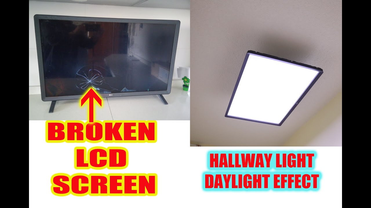 BROKEN TV SCREEN CONVERT TO CEILING LIGHT (DAYLIGHT EFFECT) - YouTube