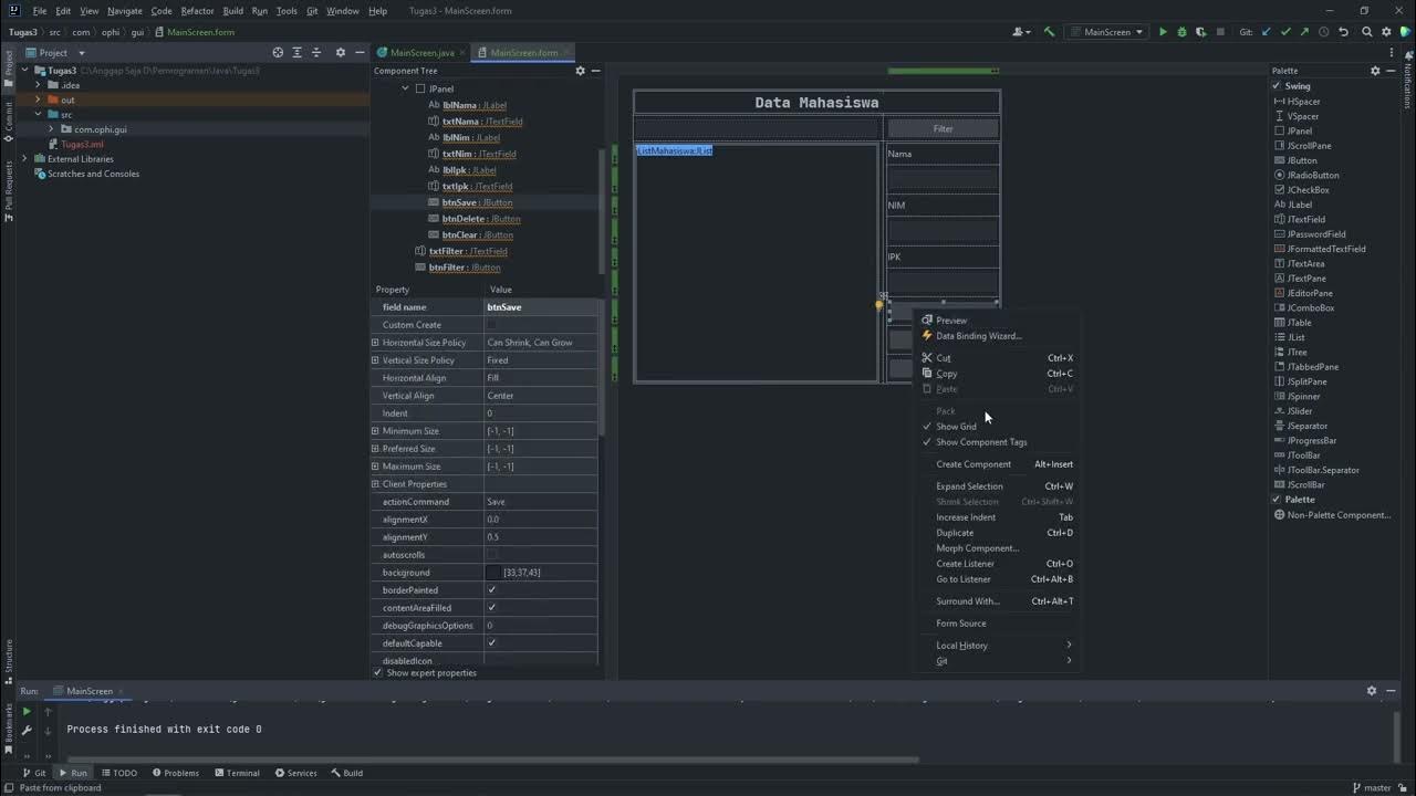 Membuat Aplikasi Data Mahasiswa Menggunakan Java GUI IntelliJ IDEA ...