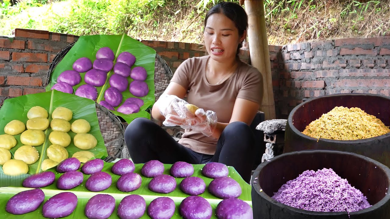 How to Make Sticky Rice Cake with single mom and children to sell at ...