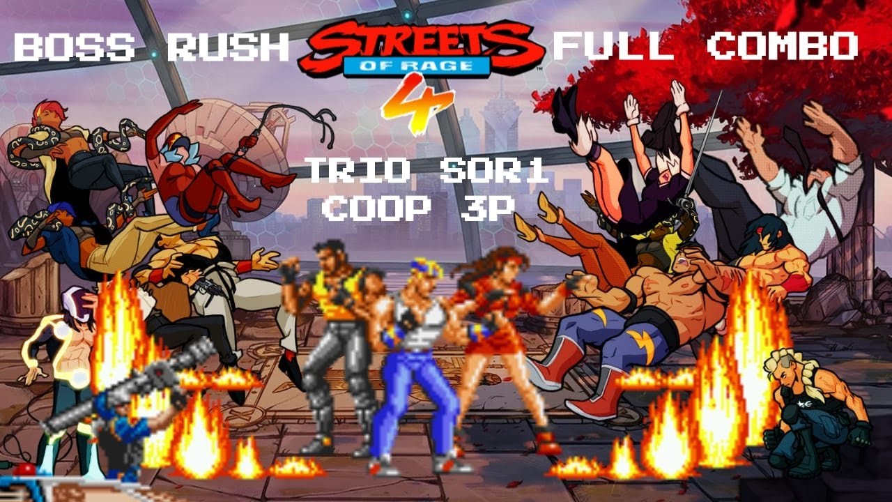 Streets of Rage 4 - Axel, Adam and Blaze Boss Rush Full combo V8 - YouTube