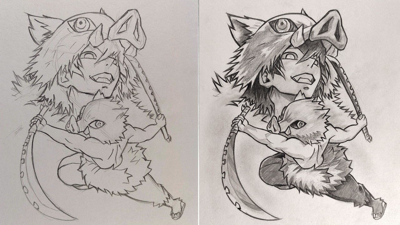 How to Draw Inosuke demon slayer | drawing tutorial | easy to draw ...