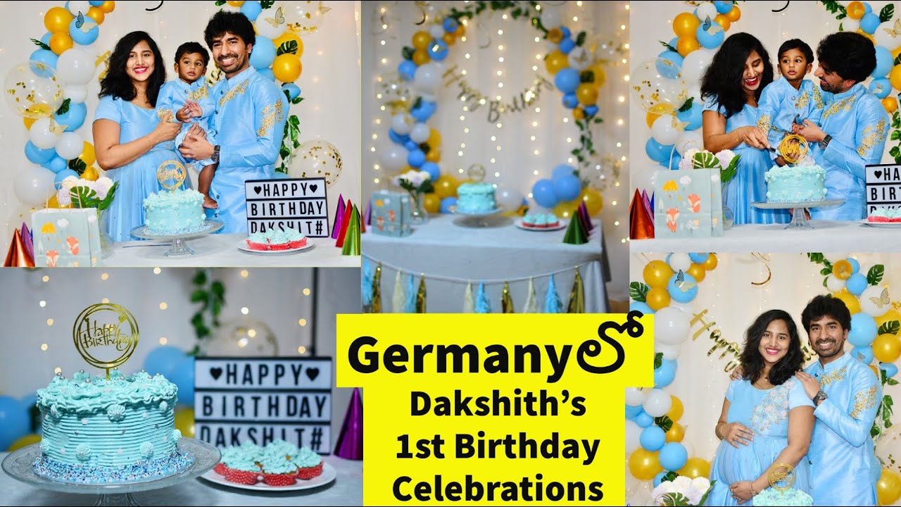 Dakshith's First Birthday #decoration #food #party #Designer outfits # ...