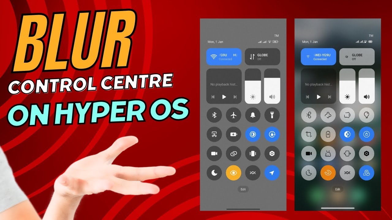 BLUR CONTROL CENTRE ON #HYPEROS | APPLY THEMES ON HYPER OS STATUS BAR ...