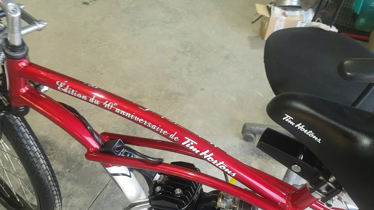 Start up if the tim hortons bike - YouTube