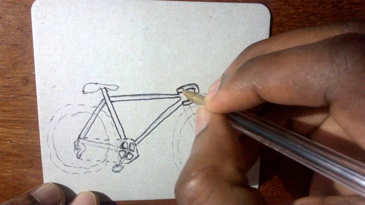 How To Draw a Cartoon Bicycle - YouTube