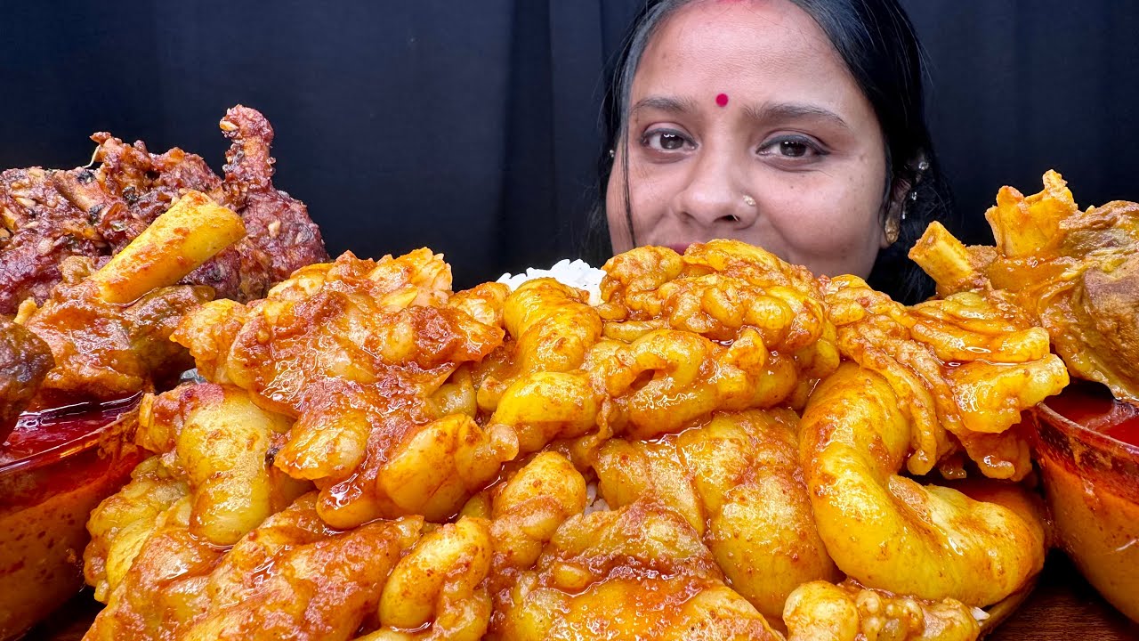 Eating: Mutton Fat Curry, Chicken Lollipop, Mutton Curry | Asmr - YouTube