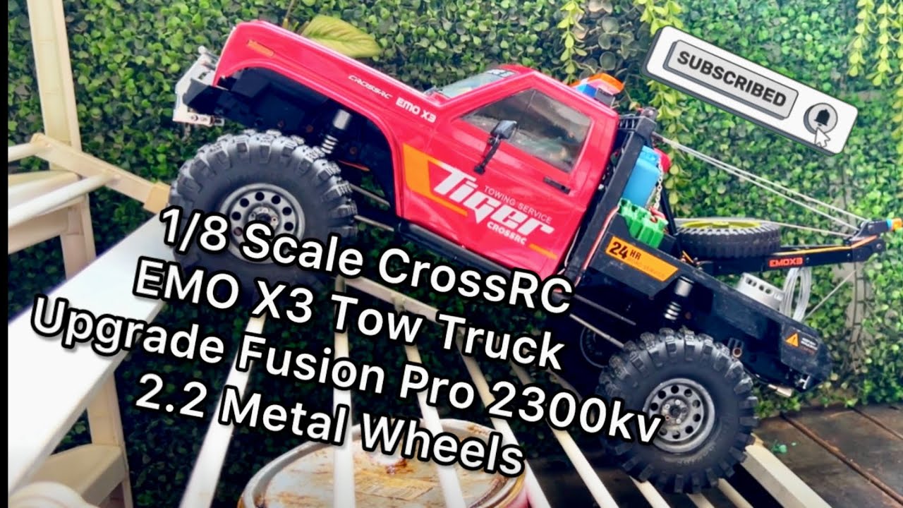 1/8 Scale CrossRC EMO X3 Tow Truck Upgrading Fusion Pro 2300kv 2.2Metal ...