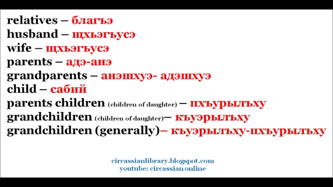 Family Part 2 - circassian language - YouTube
