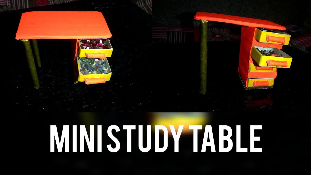 How to make a paper study table ll Making a study table with paper ll #tsideas - YouTube