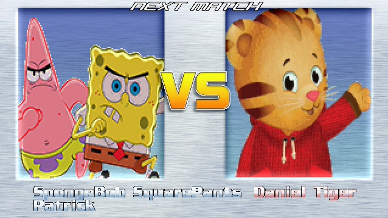 M.U.G.E.N BATTLES | SpongeBob/Patrick vs Daniel Tiger | SpongeBob vs ...