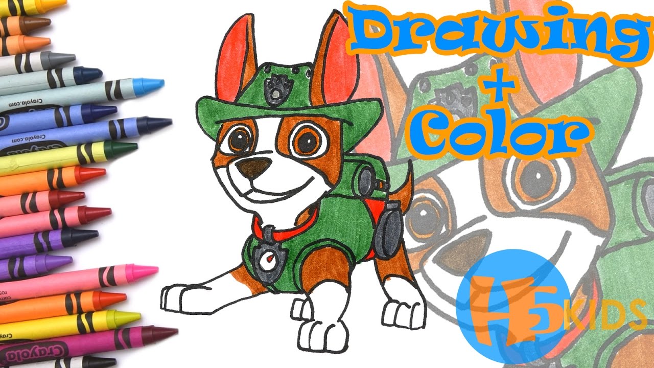 How To Draw Tracker - Paw Patrol - Easy - Kids Drawing Tutorial (Art ...