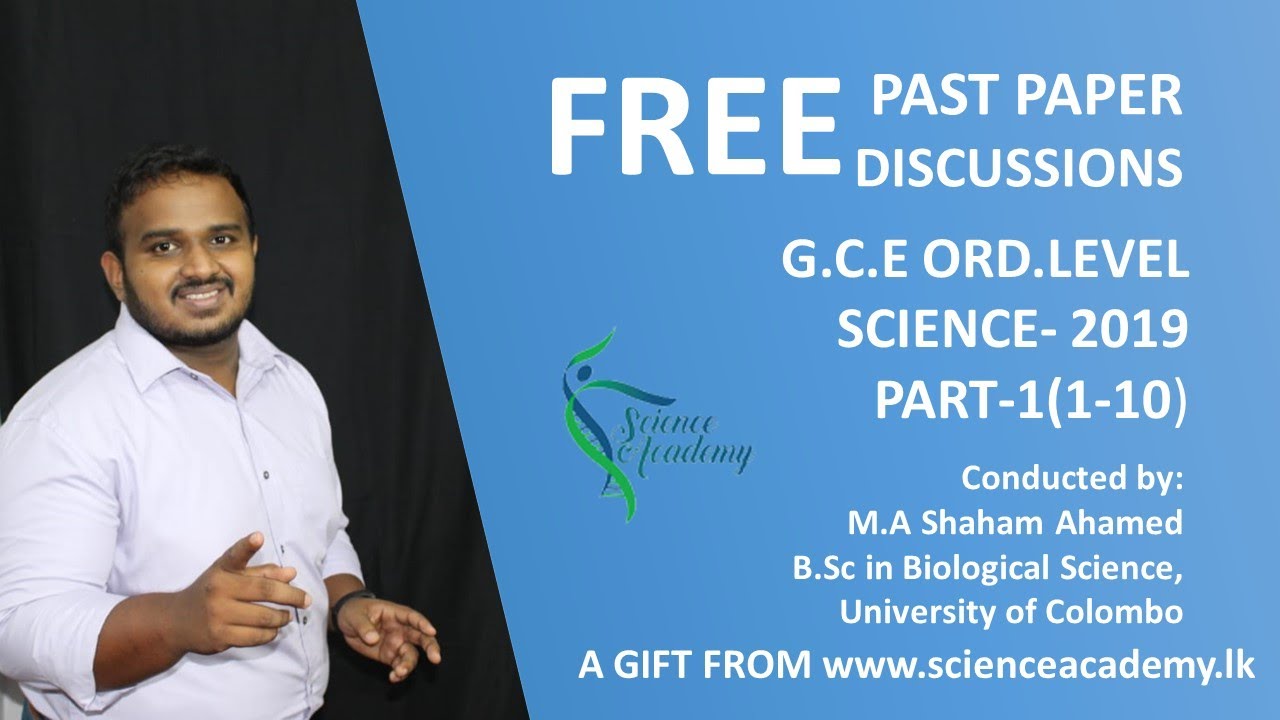 GCE OL Past Paper Discussions 2019 SCIENCE Part 1 - YouTube