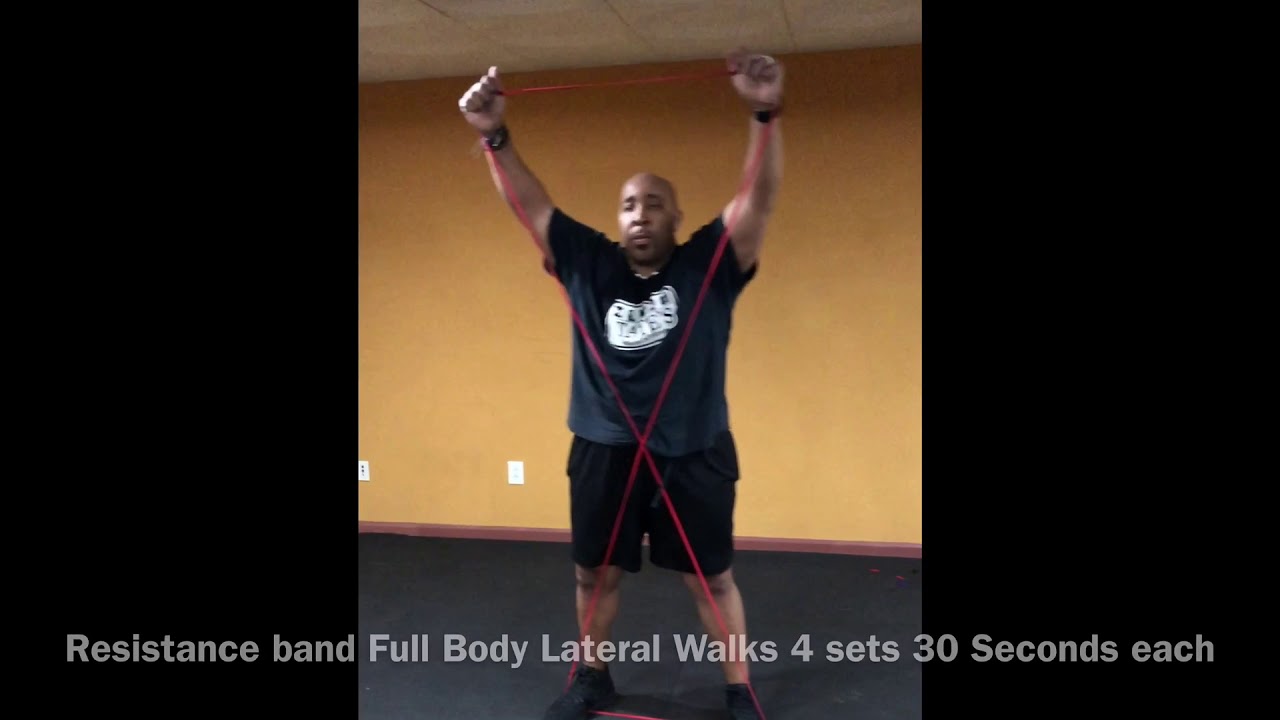 Resistance band full body lateral walk - YouTube