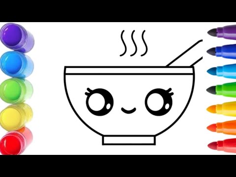 How To Draw A Cute Bowl Of Soup | Drawing For Kids And Toddlers ...