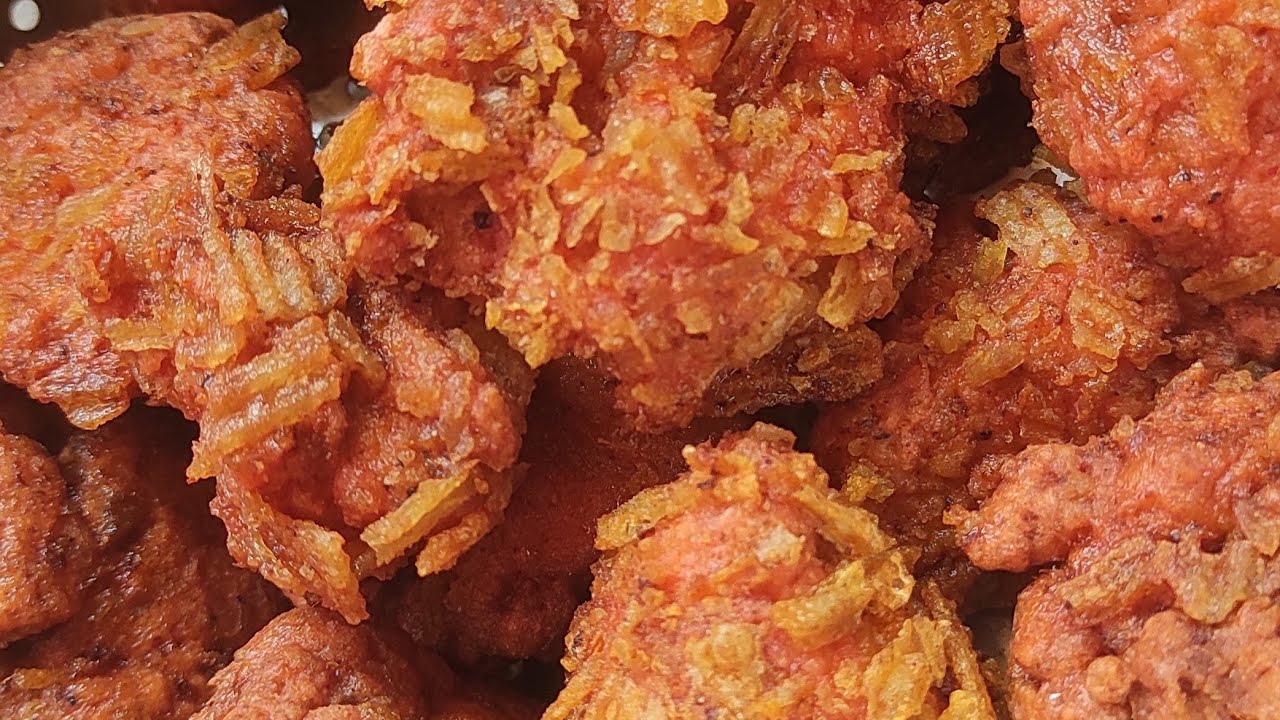Pink color chicken crispy recipe | fried chicken recipe | kfc chicken ...