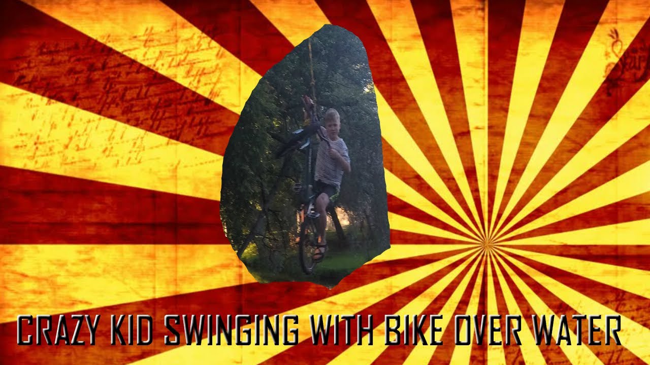 CRAZY KID SWINGING WITH BIKE OVER WATER - YouTube