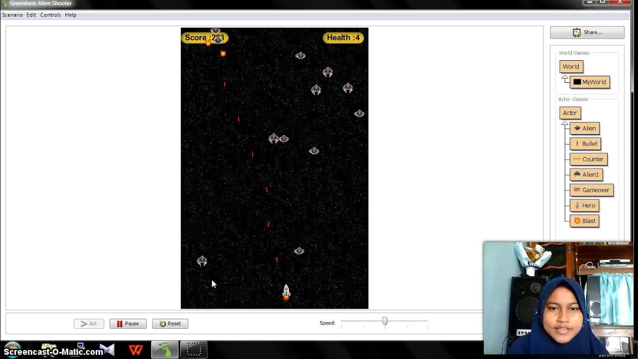 Demonstrasi Project Game Alien Shooter dengan Greenfoot - YouTube