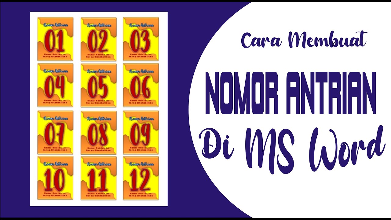 #RADJANET || CARA MEMBUAT NOMOR ANTRIAN DI MS WORD - YouTube